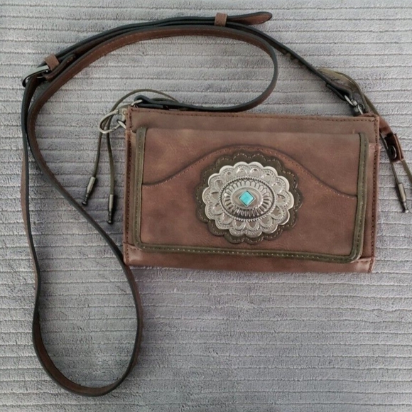 Tony Lama | Bags | Tony Lama Rustic Brown Leather Crossbody Bag With ...